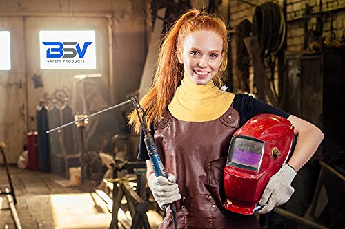 BSV Welding Neck Protector - Cut, Scratch, Flame & Heat Resistant, 100% made with Double Layered DuPont Kevlar - Unisex, Large, Yellow