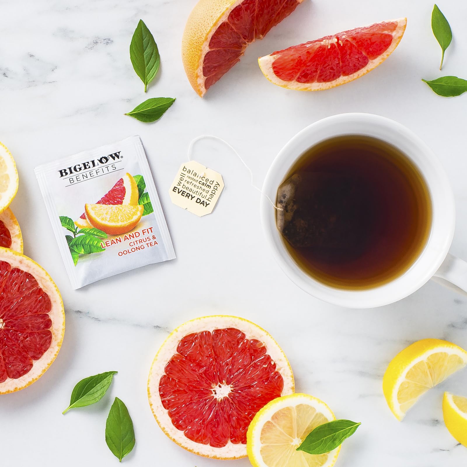 Bigelow Tea Benefits Lean and Fit Citrus & Oolong Tea, Caffeinated, 18 Count (Pack of 6), 108 Total Tea Bags