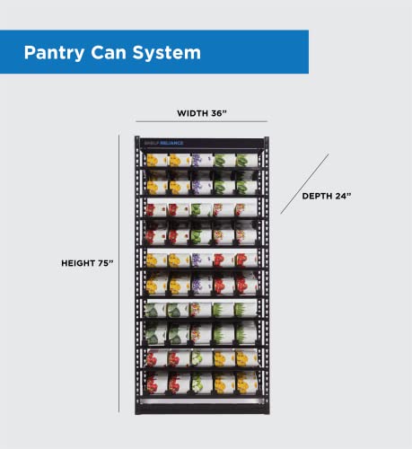 Can Rotation Organizer | Large Canned Food Organizer For Pantry | Black Large Food Rotation System | Harvest | Shelf Reliance (Can Rotation Organizer 28-32 oz (Medium))