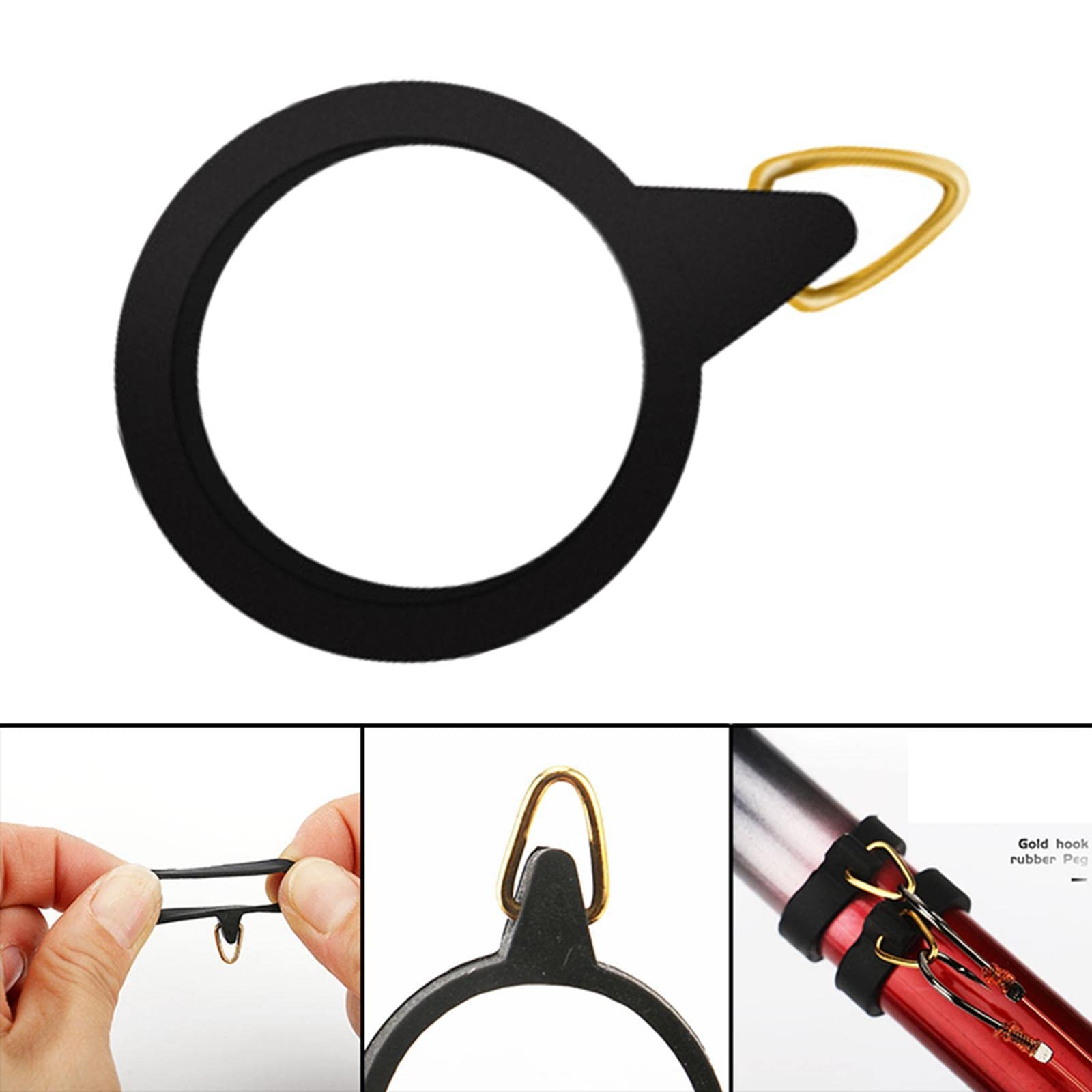 B Baosity Fishing Hook Secure Holder Lure Accessories Jig Hooks Safe Keeping for Fishing Rod Tool, Golden Medium