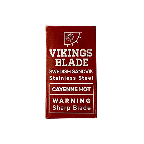 Double Edge Safety Razor Blades, Swedish Steel, 50 Count, by VIKINGS BLADE, Platinum Coated Replacement Razor Blade & Refills, Eco Friendly, Smooth, Close, Clean Shaving Blades, Semi-Aggressive & Safe