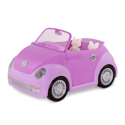 Glitter Girls – Purple Convertible Car & 14-inch Poseable Doll Candice – Rolling Wheels, Opening Doors, Trunk & Interior Storage – Toys, Clothes, and Accessories for Ages 3+