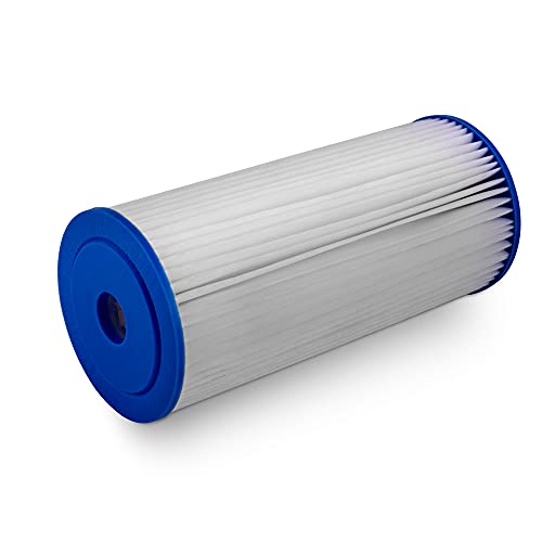 Big 10 x 4.5 inches Pleated Washable & Reusable Sediment Filter 5 Micron Amplified Surface Area, Removes Sand, Dirt, Silt, Rust, Extended Filter Life for 10" Big Housing