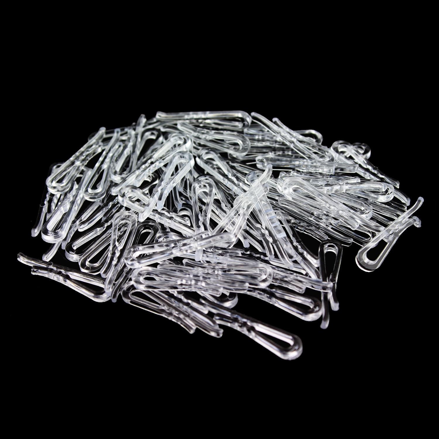 SQXBK 200PCS U Shaped Plastic Clothespins Non deformable Crocodile Clips 40mm/1.57inch for Folding Ties Socks Pants Shirts Transparent