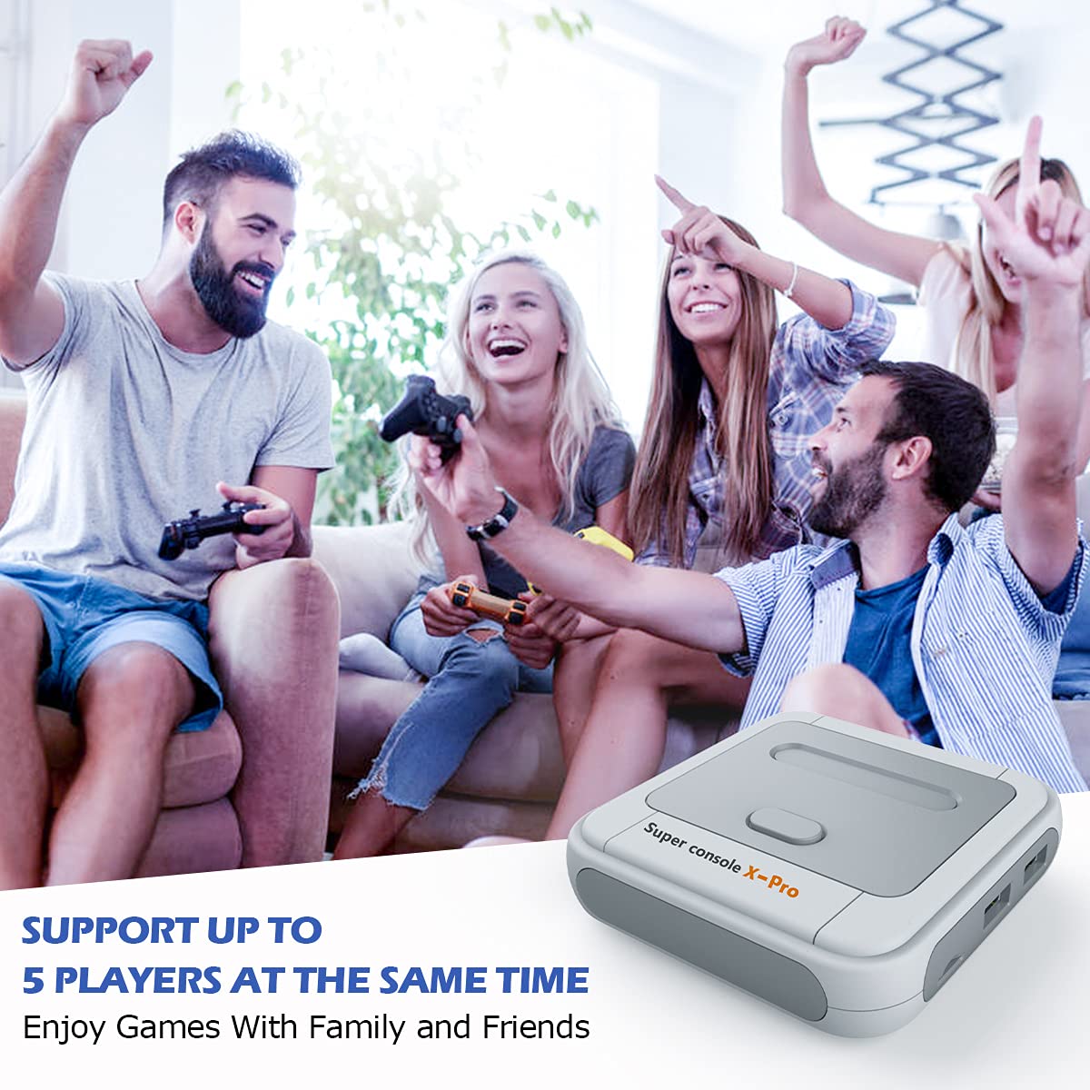 Kinhank Retro Game Console, Super Console X Pro Game System Built-In 41,000+ Video Games, Game Emulator Console With 50+ Emulators, Support 4k HD/AV Output(128G), LAN/WIFI, 2 Gamepads, Best Gifts