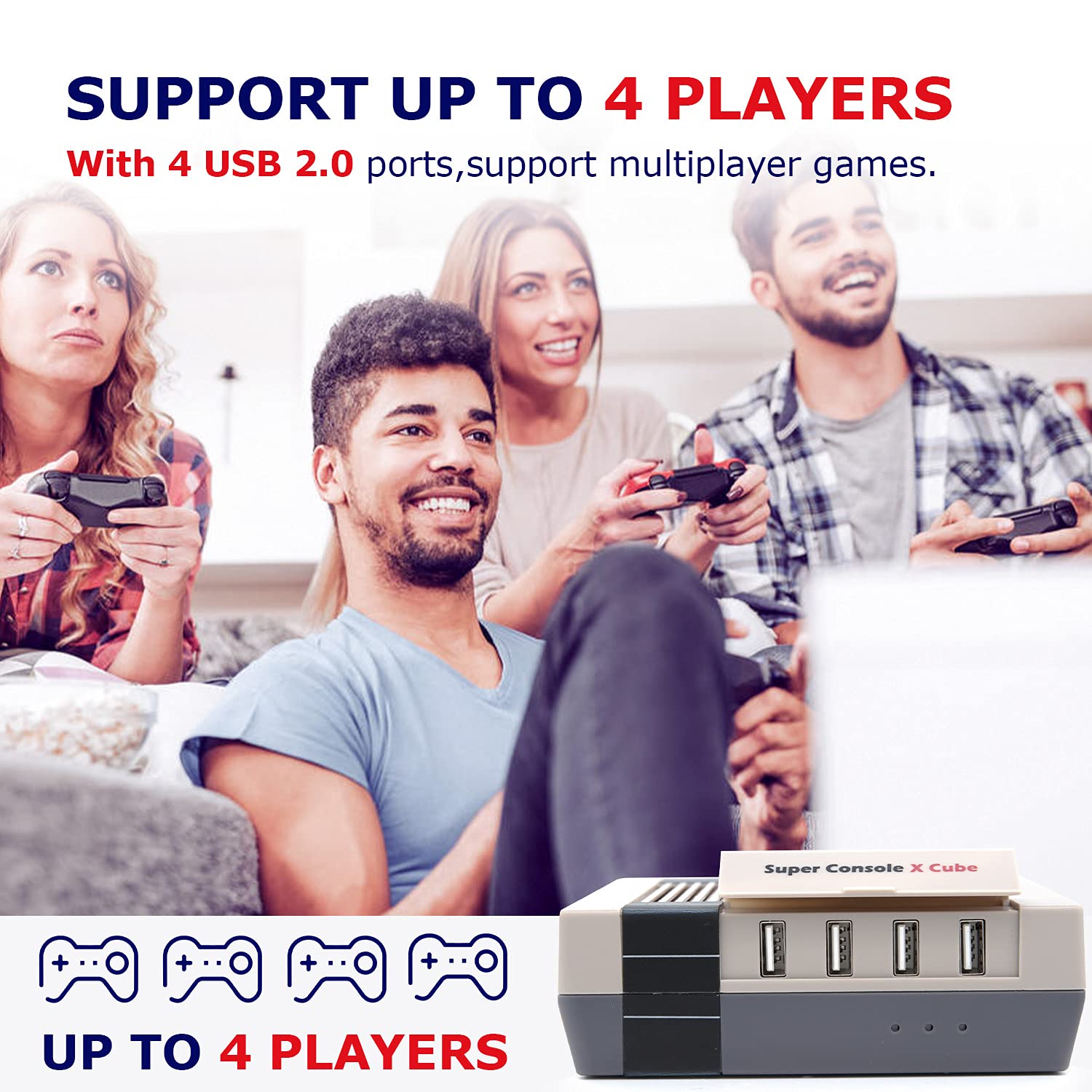 Kinhank Retro Game Console,Super Console X Cube with 41,000+ Video Games, Classic Mini Gaming Systems for TV,Plug and Play,Compatible with 50+ Emulators,Support 4K HD/AV Output
