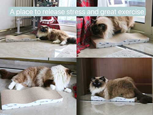 Cat Scratcher 2 PCS Pad, Cardboard with Premium Reversible Scratch Textures Design Wide Durable Scratching Pad