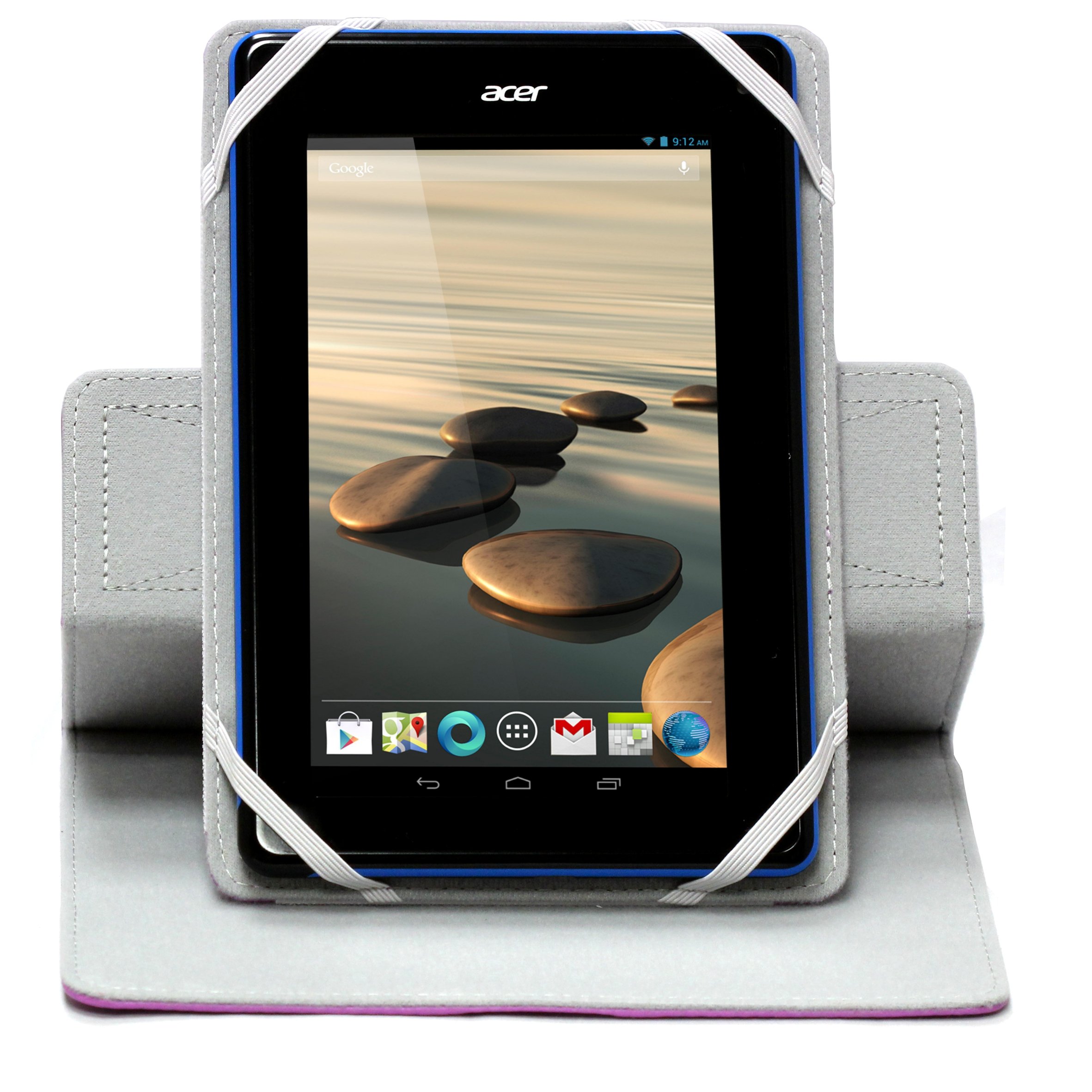 Navitech 7" Purple Case/Cover with 360 Rotational Stand & Stylus Pen Compatible with The Kindle Fire HD 7", HD Display, Wi-Fi, 8 GB/Kindle Fire HD 7", HD Display, Wi-Fi, 16 GB