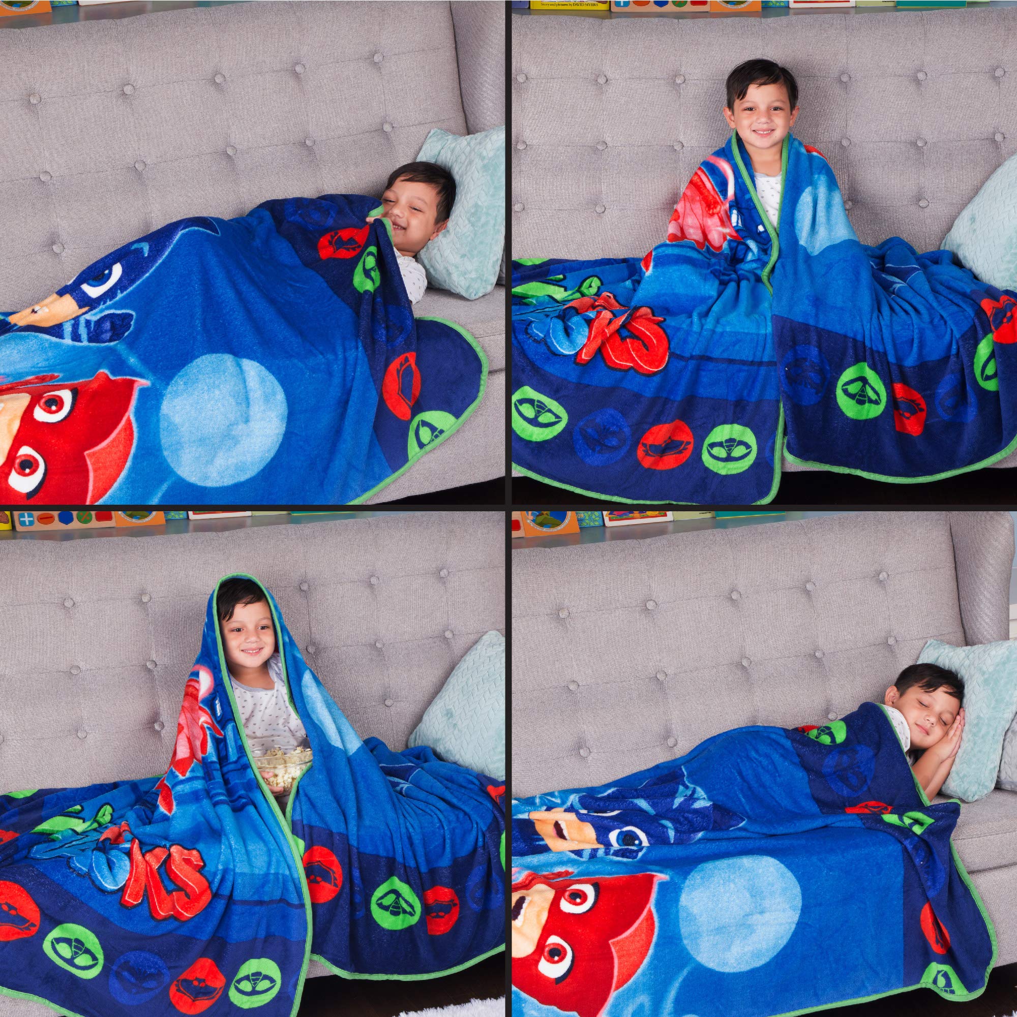 Franco Kids Bedding Super Soft Plush Microfiber Blanket, Twin/Full Size 62" x 90", PJ Masks,A46518