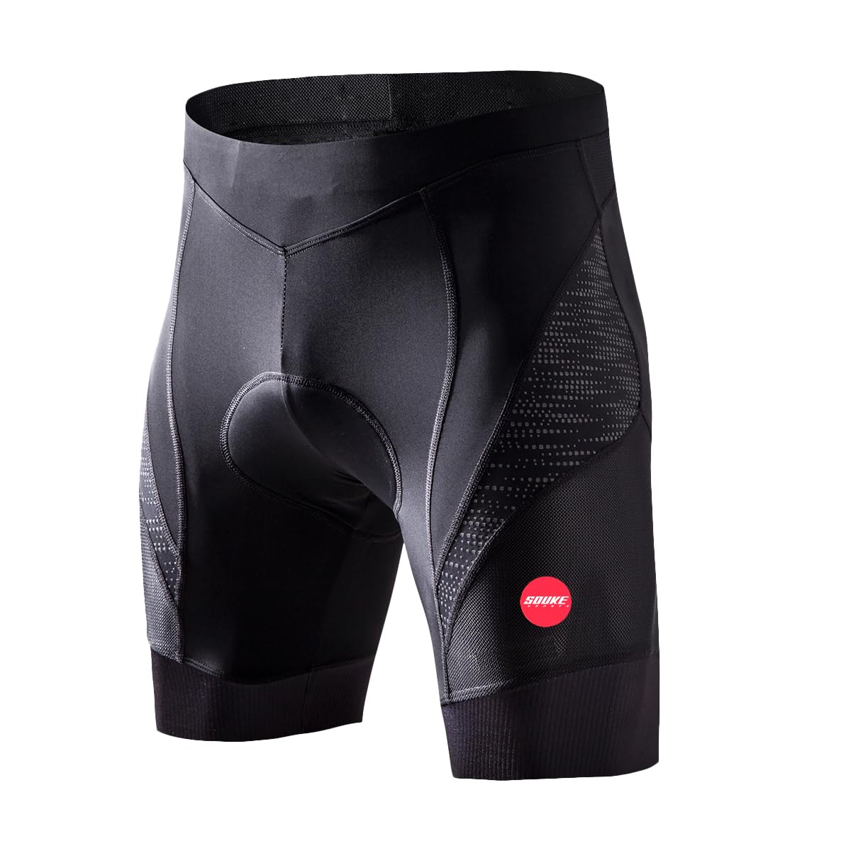 Eco-daily Men's Cycling Shorts Padded Bicycle Riding Half Pants Bike Biking Cycle Tights (Reflective Print-black, Large)