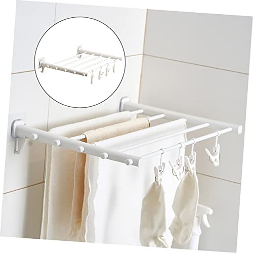 Cabilock Drying Rack Wall Mounted Drying Rack Heavy Duty Coat Hangers Collapsible Hangers Towels Drying Rack Metal Hanger Laundry Drying Rack Drying Coat Hanger Clothing Drying Rack White