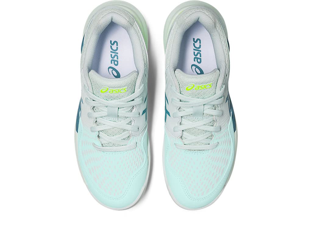 ASICS Kid's GEL-RESOLUTION 9 Grade School Tennis Shoes, 2, SOOTHING SEA/GRIS BLUE