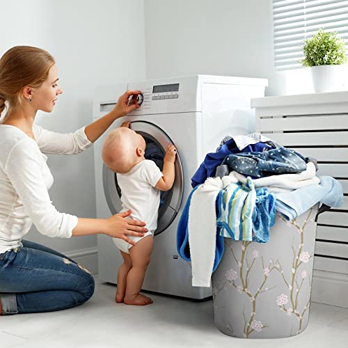 Cherry Blossom Flower Large Laundry Hamper Foldable Laundry Basket Durable Storage Basket Toy Organizer