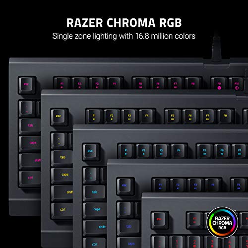 Razer Cynosa Lite Essential Gaming Keyboard (Fully Programmable, RGB Chroma Lighting, Gaming Grade Keys, 10 Key Roll-Over, Spill Resistant) US Layout|Black