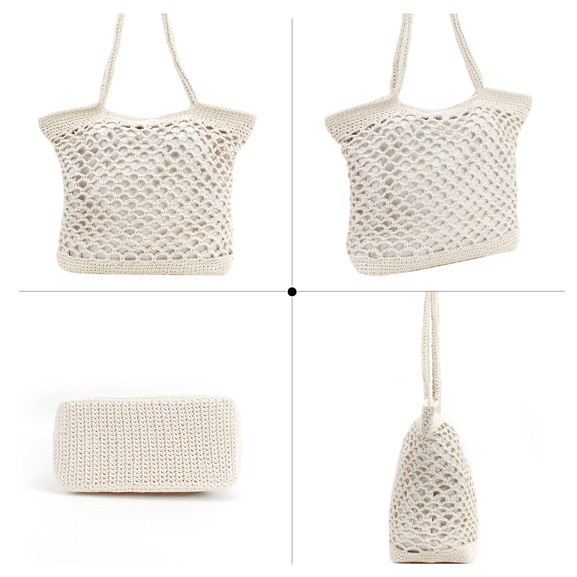Felice Ann Large Cotton Woven Handbag Top-handle Bag Beach Boho Bag