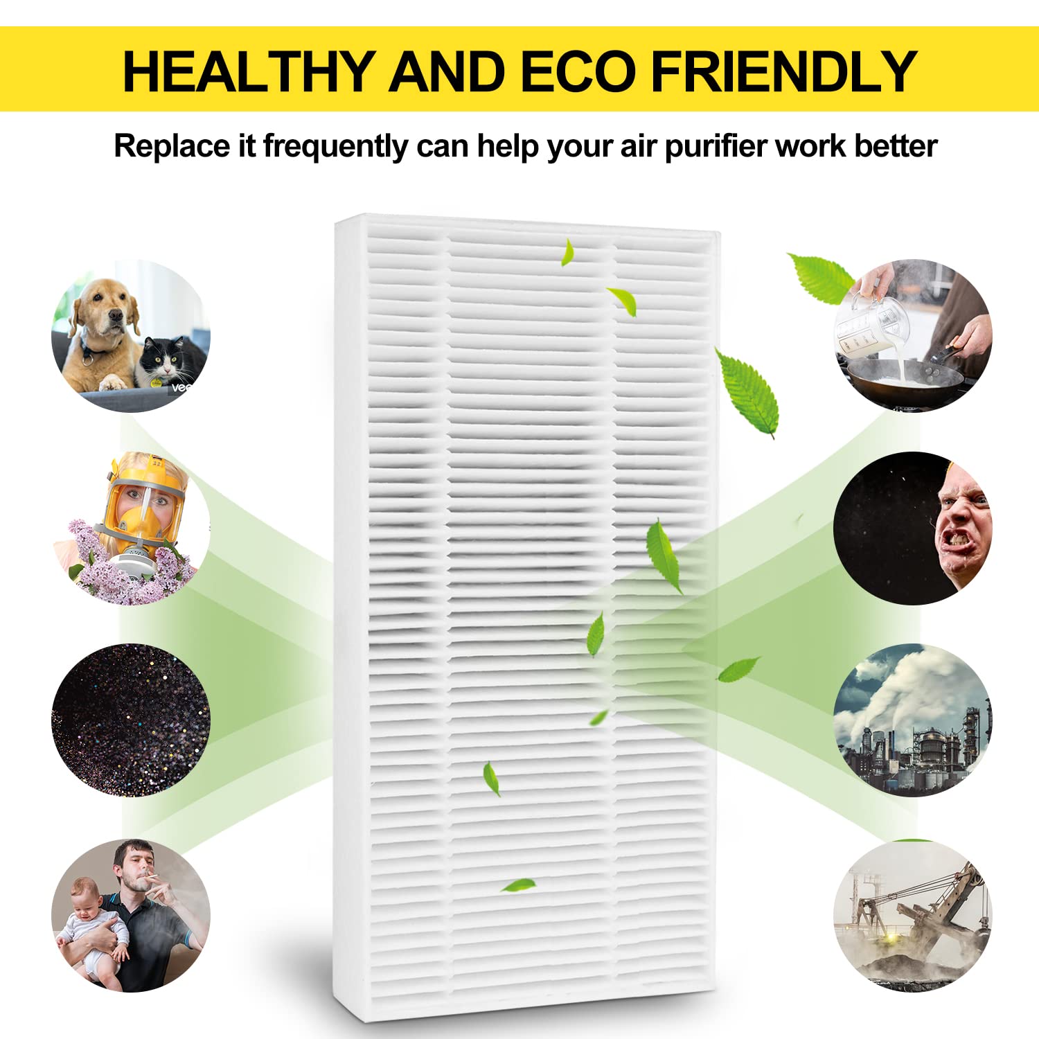 Lexind HEPA Air Filter Replacement For Honeywell U Filter Febreze FRF102B Tabletop 4 pack