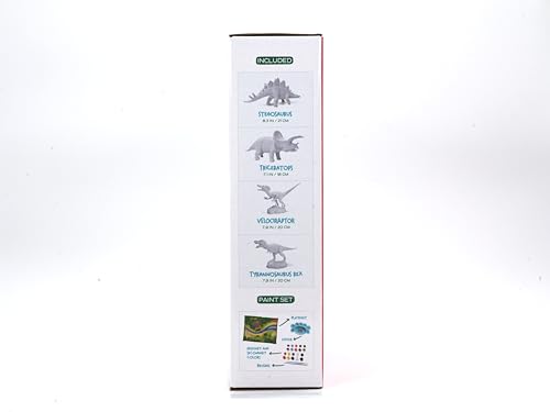 Nene Toys Dinosaur Painting Kit for Kids 3-7 Years [The Kings] – Includes 4 Museum Replicas, 2 Paint Sets, 2 Brushes, Educational Poster and Playmat – Art & Craft Paint Toy for Boys and Girls