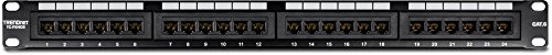 TRENDnet 24-Port Cat6 Unshielded Patch Panel, Wallmount or Rackmount, Compatible with Cat3,4,5,5e,6 Cabling, for Ethernet, Fast Ethernet, Gigabit Applications, Black, TC-P24C6 (Pack of 1)
