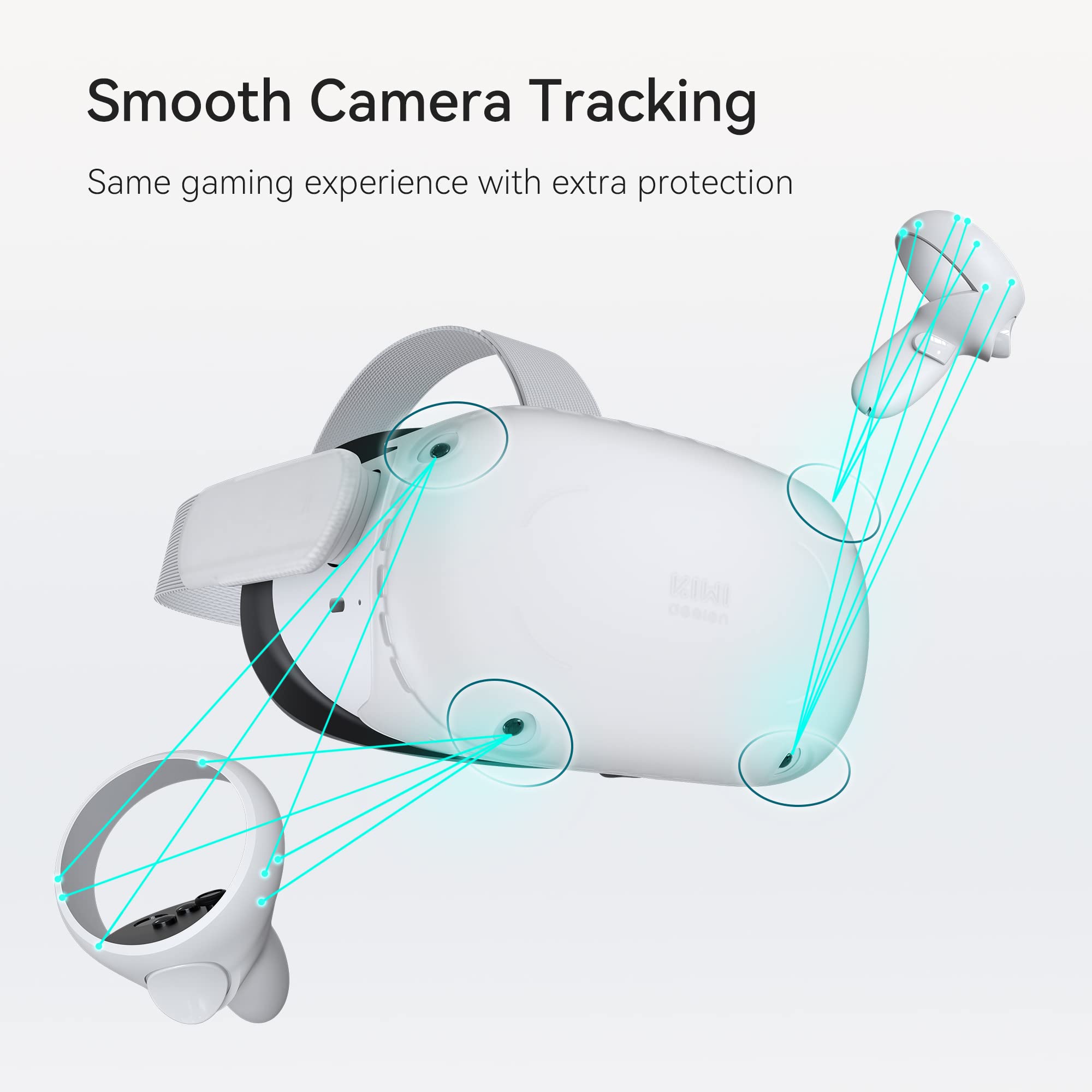 KIWI design VR Shell Protective Cover with Two Side Protective Shell, Compatible with Quest 2 Accessories (Translucent)