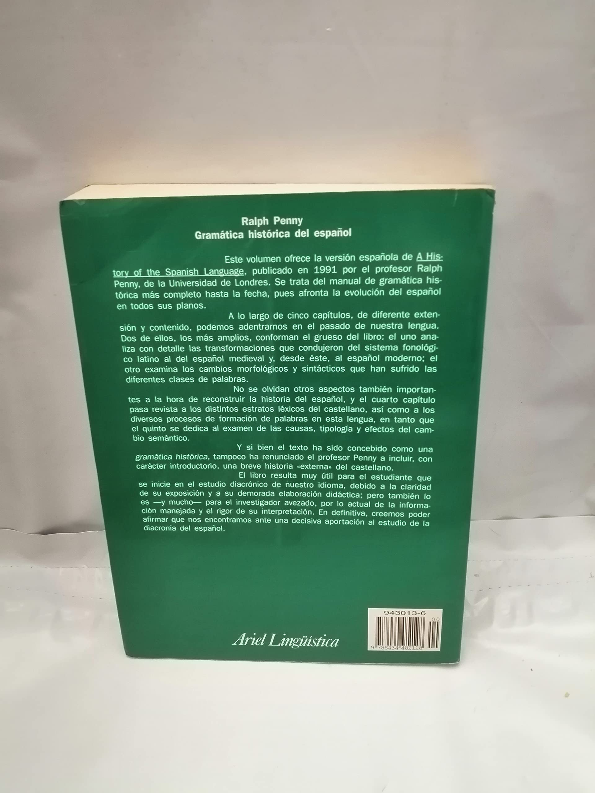 Gramatica Historica Del Espanol (Ariel Linguistica) (Spanish Edition)