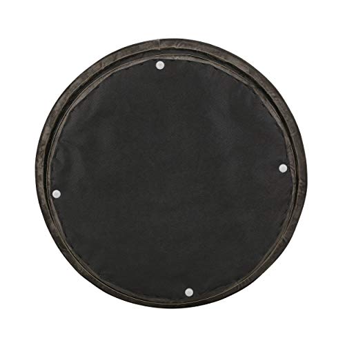 Christopher Knight Home Croton Ottoman, Gray, Shiny Brass