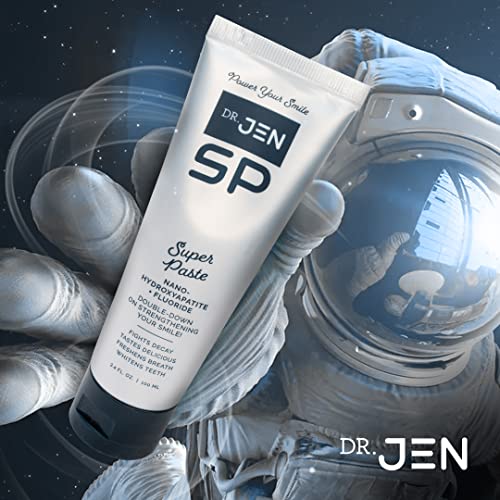 Dr Jen Super Paste Natural Remineralizing Toothpaste with 10% Nano Hydroxyapatite + Fluoride, Dentist Recommended, for Sensitive Teeth, Freshens Breath, Strengthen Enamel (3.4 oz)