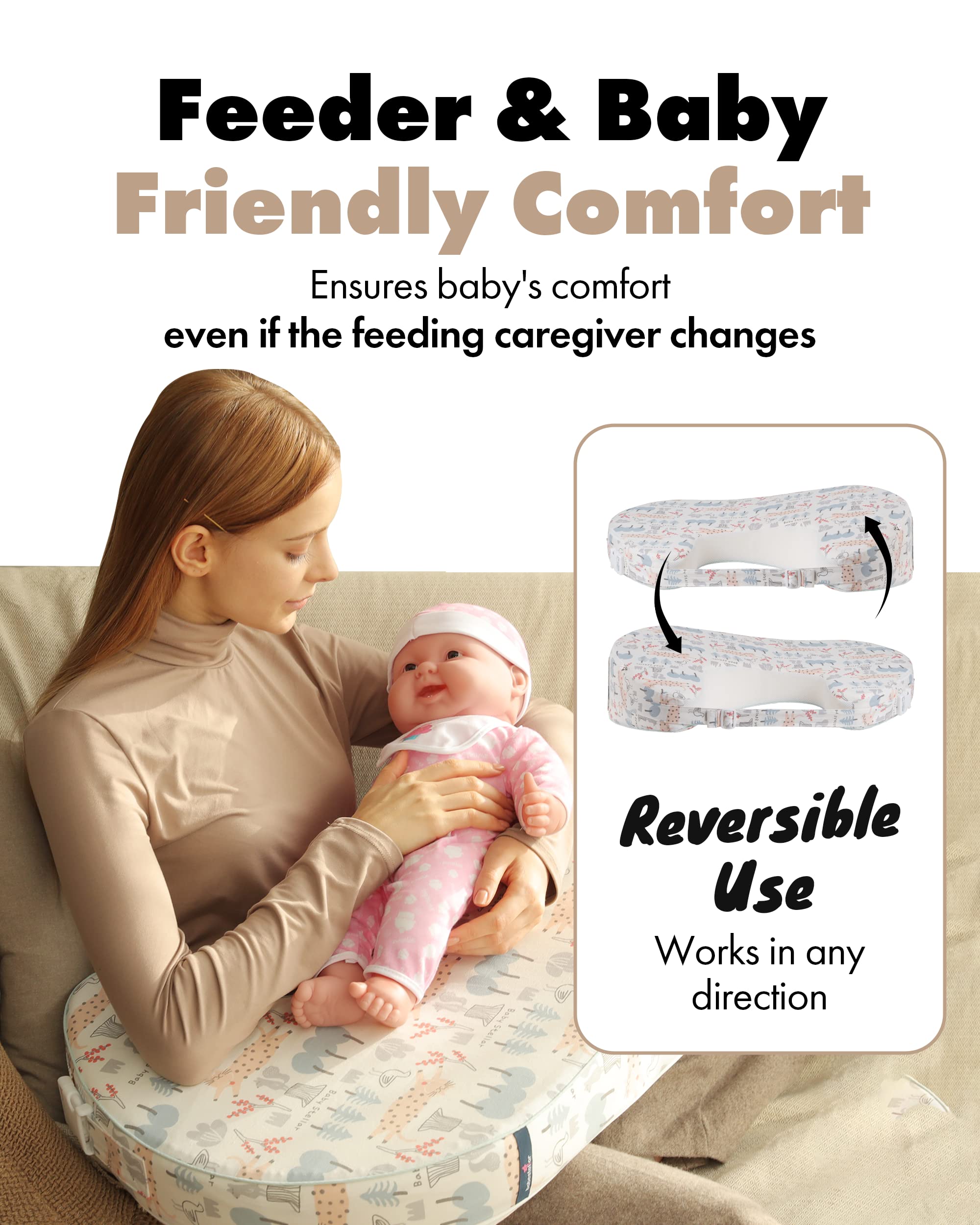 BABESTELLAR Natural Inclined Nursing Pillow | Hypoallergenic Pillow - Nursing Pillows for Breastfeeding | Pillow Lounger | Adjustable Nursing Pillow w/Waist Strap