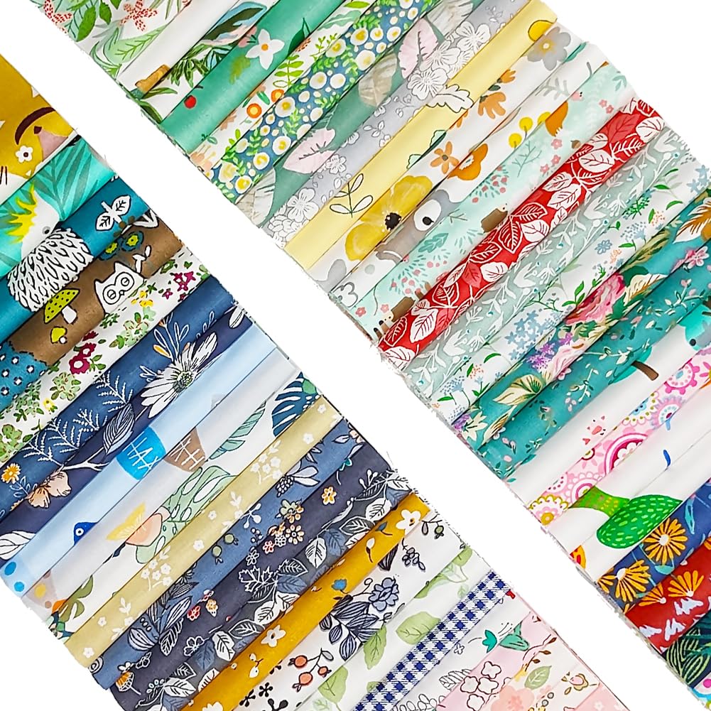 Cartisanat Quilting Fabric Bundles, 56 pcs/lot Top Cotton 5.9" x 5.9" (15cm x 15cm) Squares Patchwork, Precut Quarter Sheets & Different Pattern for DIY Sewing Mask & Craft.