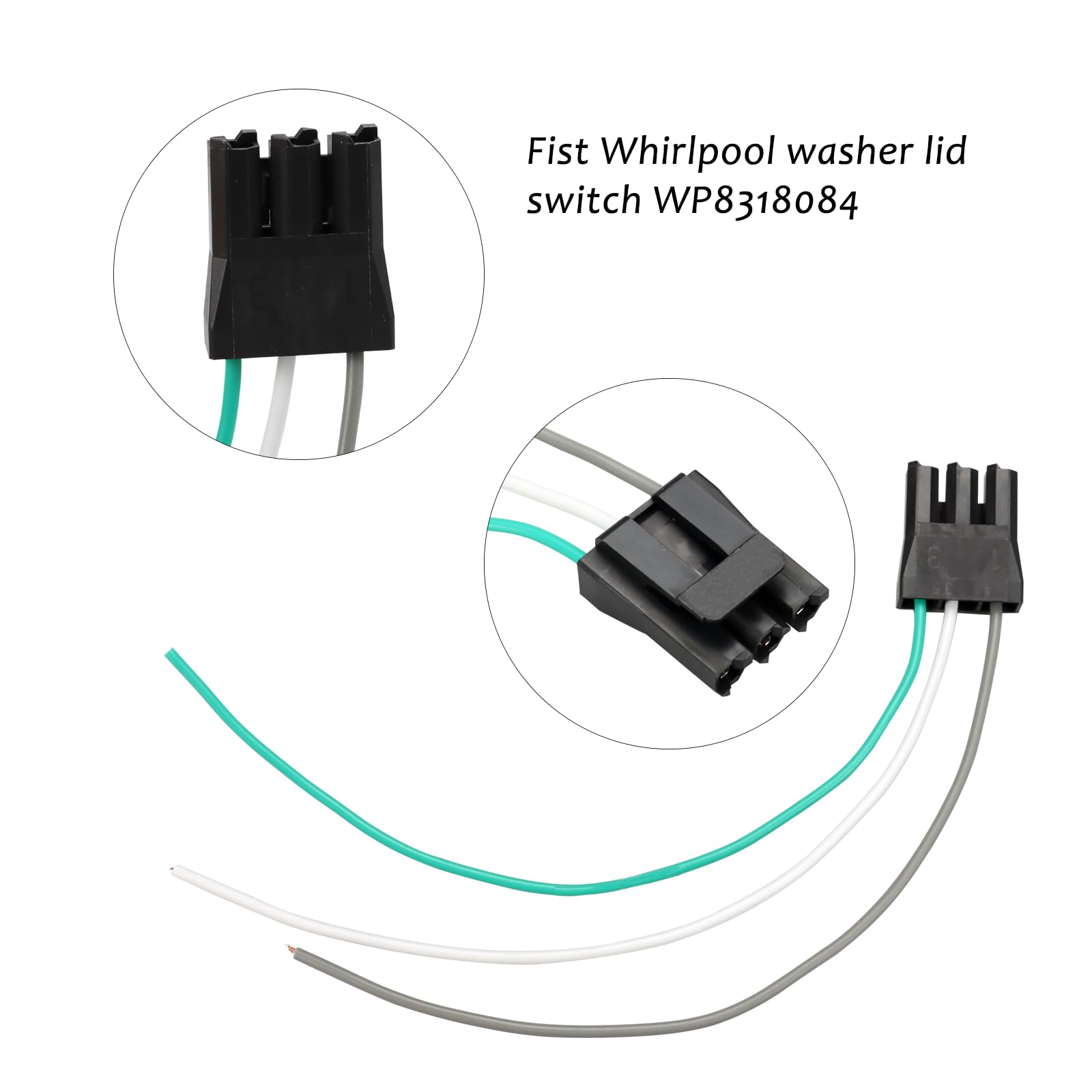 Lid Switch Connector Wire Harness for WP2172937, 2172937, AP6005924, 6005924, PS1173898