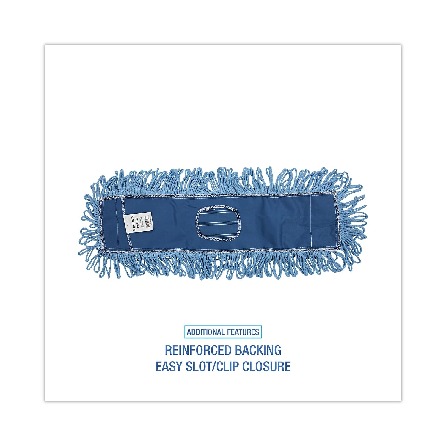 Boardwalk BWK1124 24 in. x 5 in. Cotton/Synthetic Fiber Looped-End Mop Head - Blue