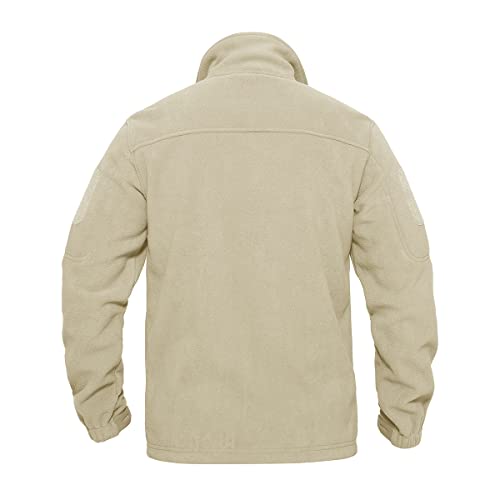 CRYSULLY Men's Winter Warm Jacket Snow Outswear Coat Fleece Lining Hiking Skiing Beige