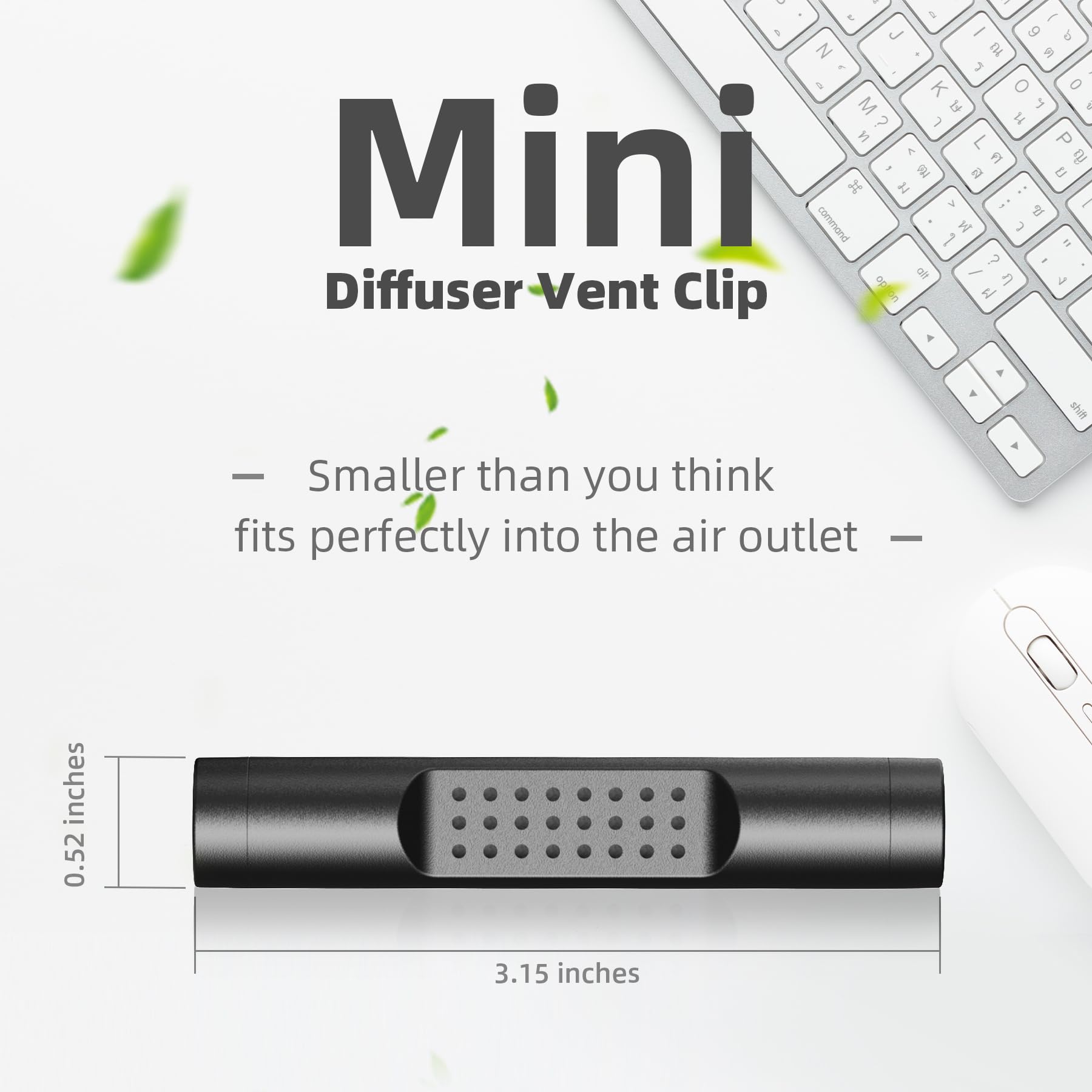 AROEVE Air Purifier Mini Diffuser Vent Clip Design for MK03, MK04, MKD05, MK07, MK08Include A Essential Oil Diffuser and 10 Packs Cotton Pads, Black