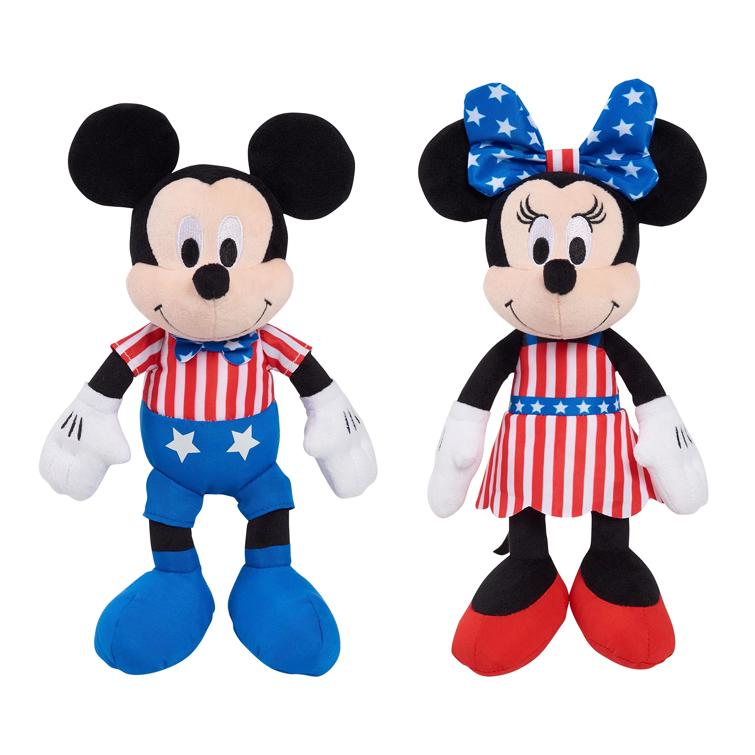 Disney Patriotic Bean Plush Mickey Mouse and Minnie Mouse, 4th of July Independence Day Decorations