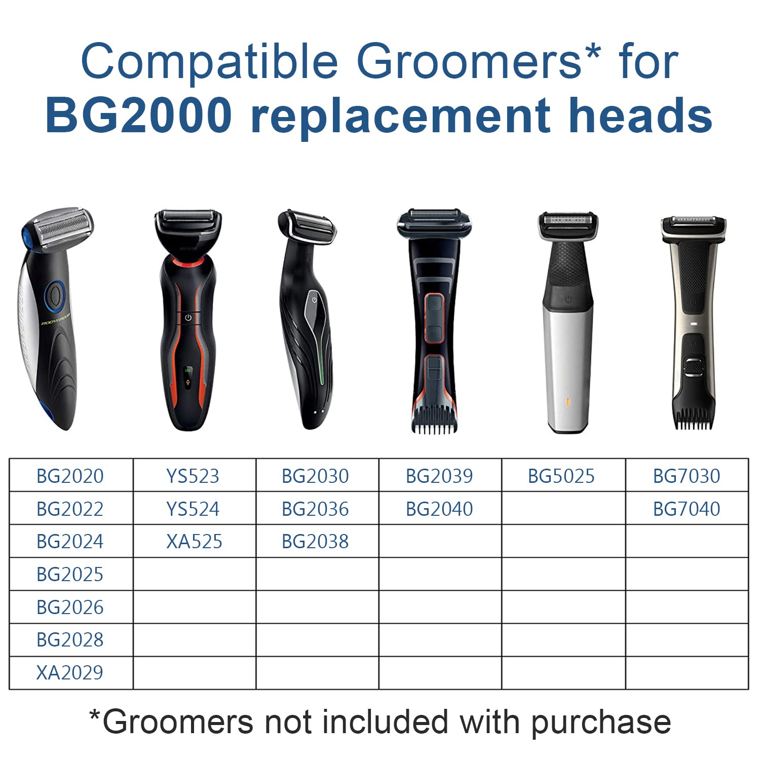 BG2000 bodygroom replacement heads for BG7040 BG7030 BG5025 BG2039 BG2040 Trimmer Shaver Foil Head
