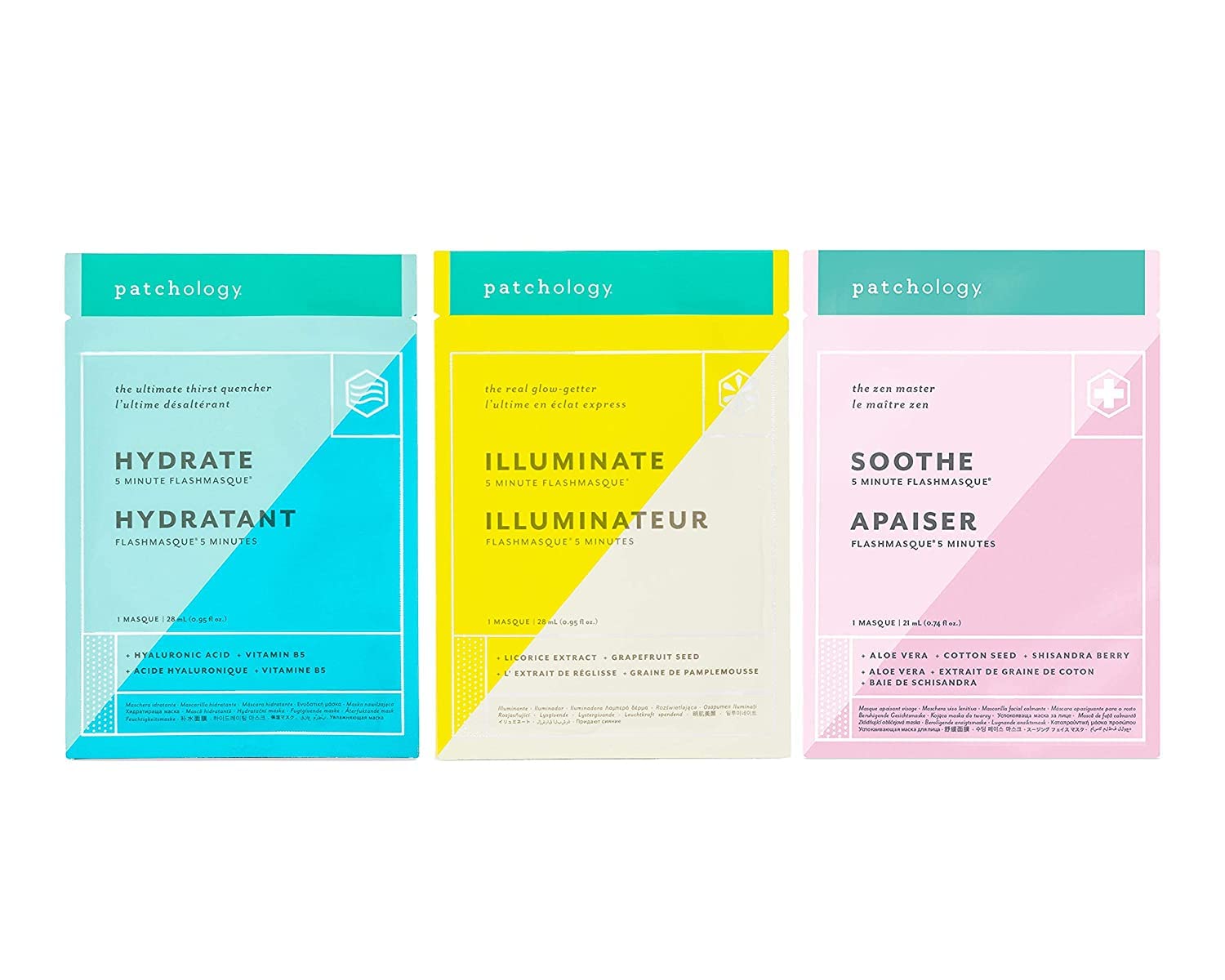 Patchology Perfect Weekend Facial Sheet Mask - Potent Hyaluronic Acid & Firming Formula - Intense Moisturizing & Hydration for Men & Women - Ultimate Skin Revitalizing Face Sheets, 3 count