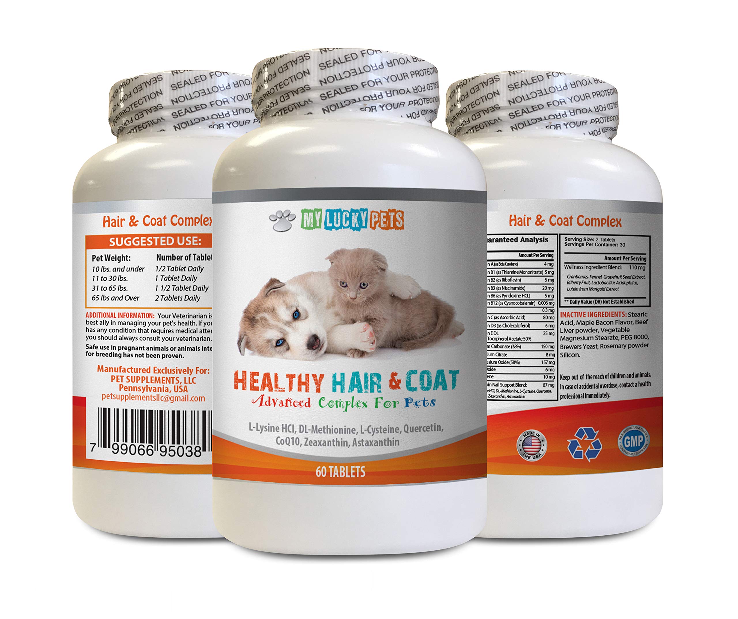 cat Fur Supplement - Pets Healthy Hair and Coat - Boost Immune System - Nail Health - Premium Complex - cat Skin and Itch Relief - 60 Treats (1 Bottle)