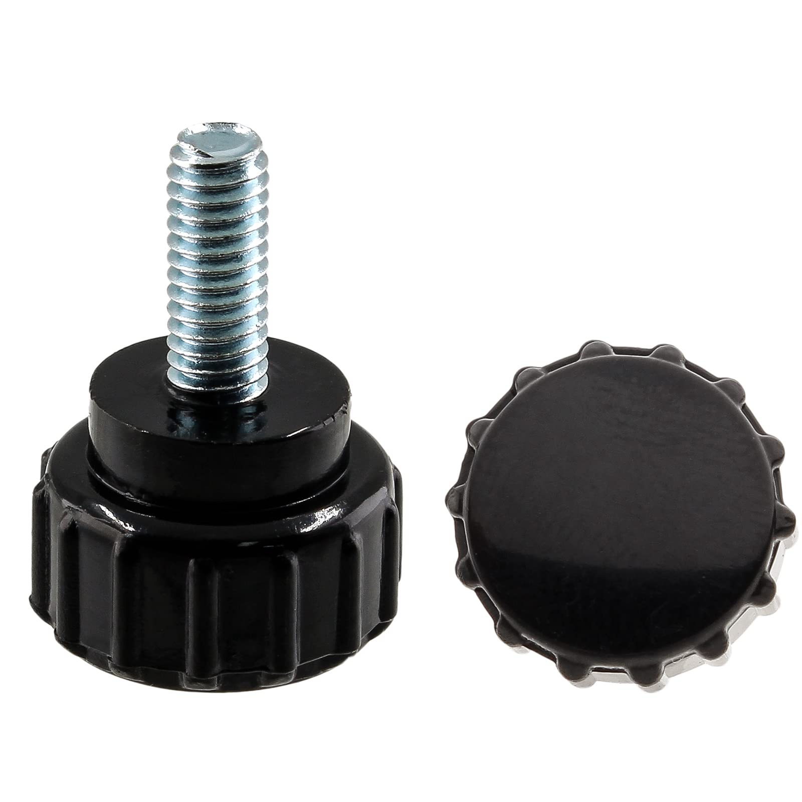 BokWin 20 Pcs Round Knurled Threaded Screws,M4x15mm Black Carbon Steel Thumbscrew for Monitor Computer Machinery
