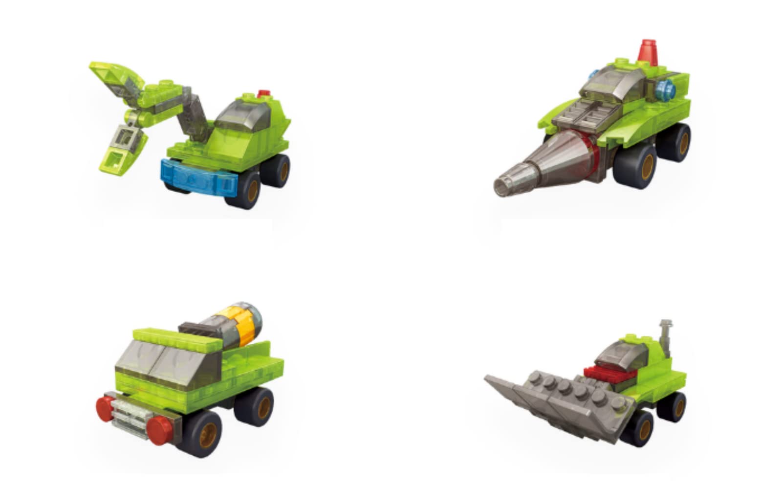 KOOKAMUNGA KIDS 8-in-1 Green Robot Building Block Kit - 8 Mini Toys Transform Into 1 Large Robot Toy - Interlocking Blocks - Transforming Buildable Set for Kids - Works with Other Blocks (318 Pieces)
