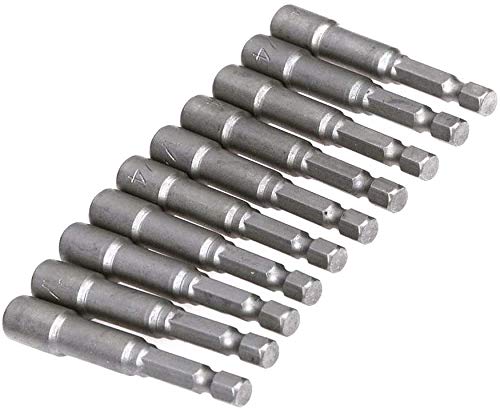 Bestgle 10pcs 1/4'' Hex Shank Nut Driver Bit Sets, Quick Change Socket Nut Impact Driver Adapter Imperial Size 1/4"