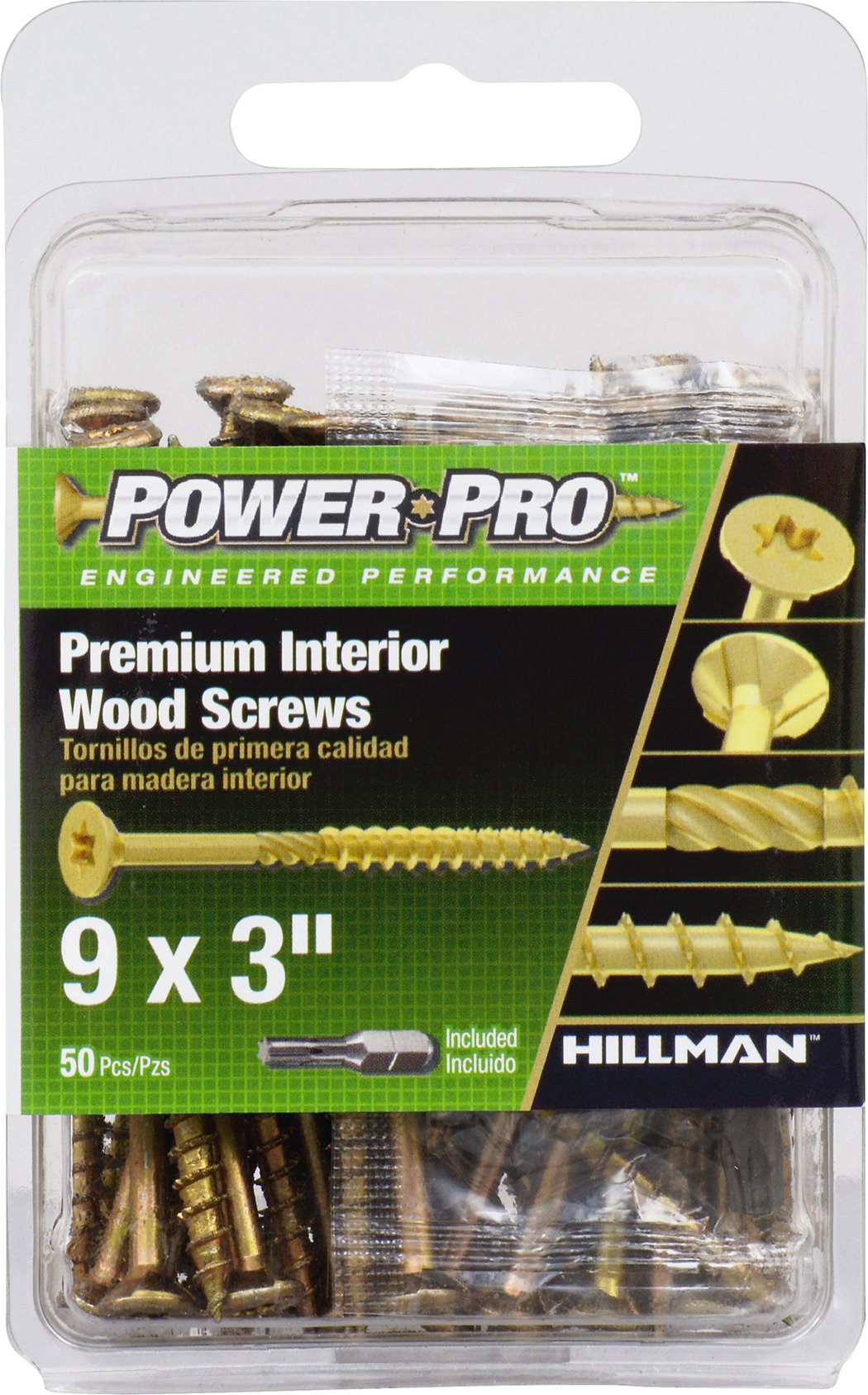 The Hillman Group 196585TV Non-Branded Items (Home Improvement) 42473 AP Wood Screw (50 Pack), 9 x 3"