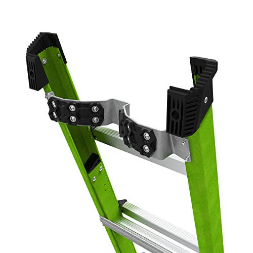 Little Giant Ladders, King Kombo 2.0 XT, Industrial, M6, 6 Ft. A Frame, 10 Ft. Extension, Fiberglass, Type 1AA, 375 lbs Weight Rating, (13936-071), Hi-viz Green