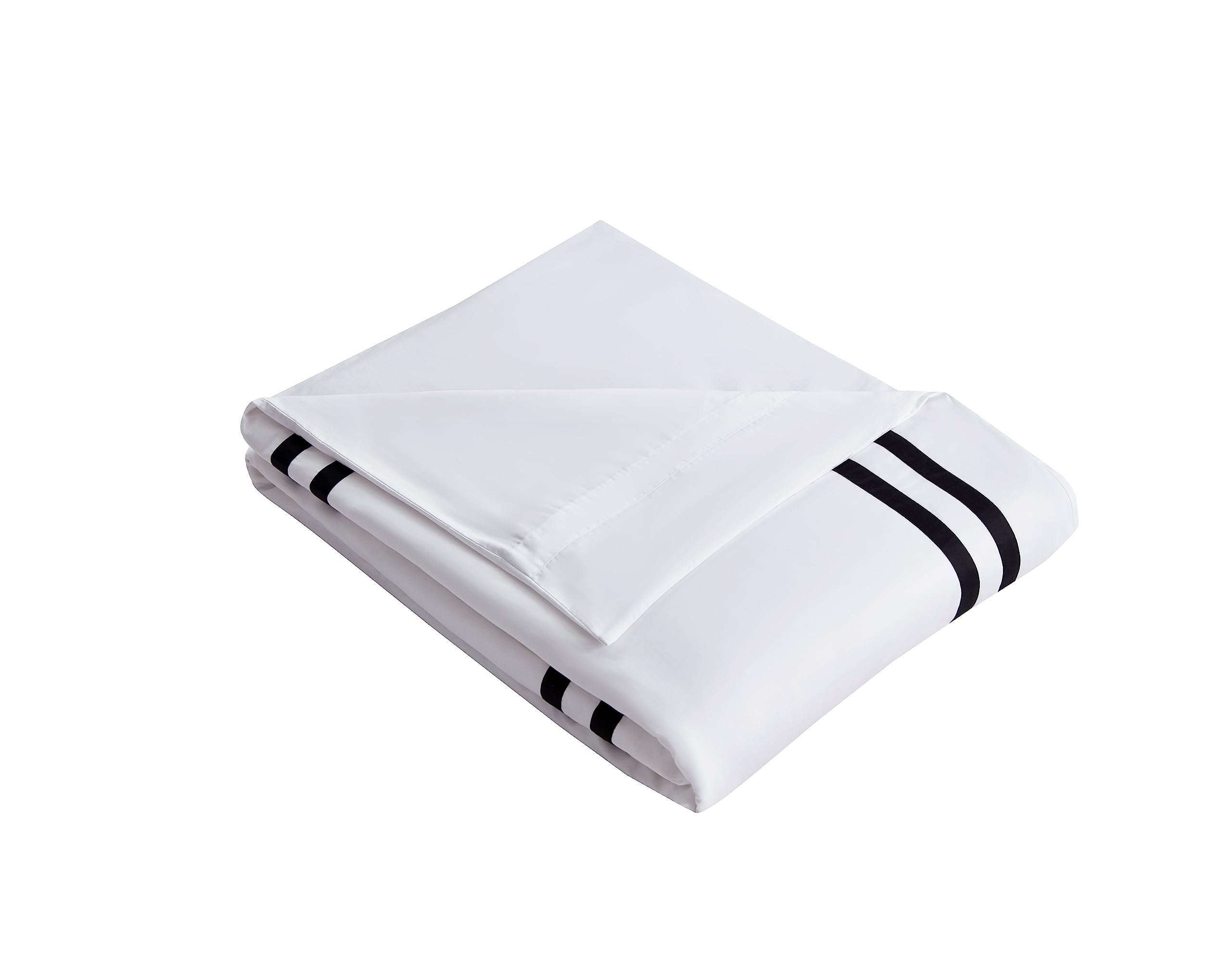 CASA BOLAJ DESIGNED TO DREAM 3 Pcs Do Not Include Filling Duvet Cover Set 100% Egyptian Cotton Sateen Luxury 400 TC (White Black, King)