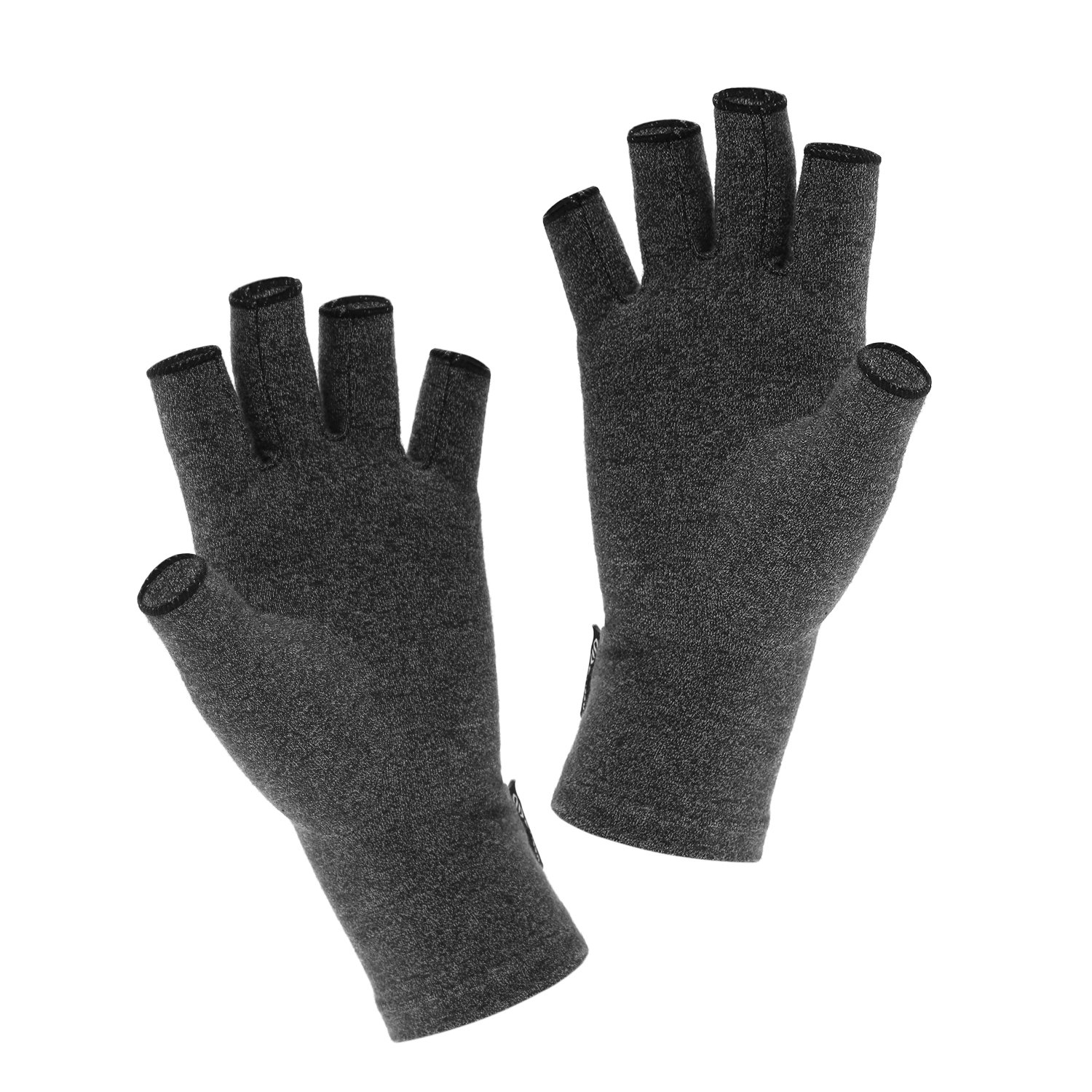 Arthritis Compression Gloves Relieve Pain from Rheumatoid, RSI, Carpal Tunnel, Rheumatiod, Tendonitis, Hand Gloves Fingerless for Dailywork - Open Finger (Black, M)