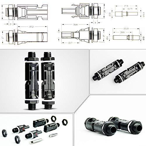 BAYM Solar Panel Cable Connector 30A 45A Panel Solar Wire Connector PV System Waterproof Combiner Box Inverter(30A 10P)