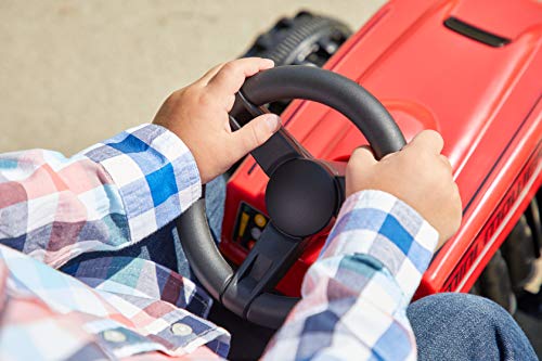 Huffy Kids Electric 12V Ride On Mini Mower Bubble Tractor, Red
