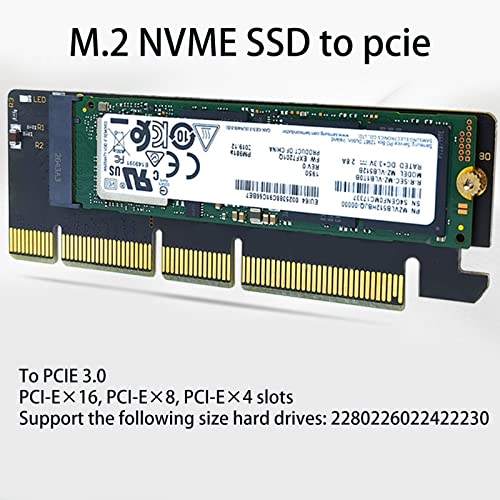 bibididi M.2 Ssd Nvme to Pieceie 3.0 Hard Drive Disk Adapter Card Support 2280 2260 2242 2230 Pieceie X4 X8 X16 Ahci Protocol