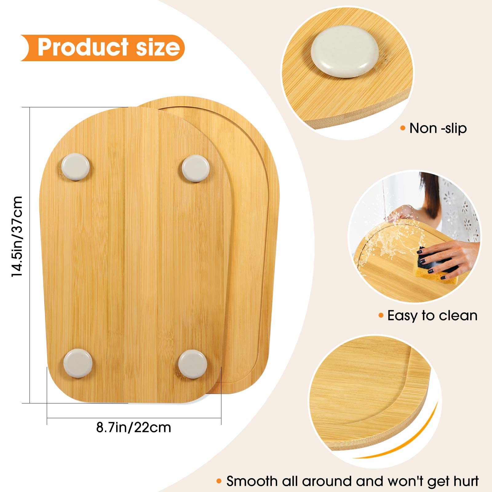 Bamboo Mixer Slider Mat, Kitchen Appliance Slider Compatible with Kitchenaid 4.5-5 Qt Tilt-Head Stand Mixer, Mixer Mover Sliding Caddy Tray, Kitchen Aid Mixer Accessories (Small)