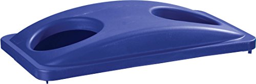 Carlisle FoodService Products 342027REC14 TrimLine Plastic Bottle/Can Recycle Lid, 12" Length x 12" Width x 6" Height, Blue, for 343023REC and 342015REC Containers