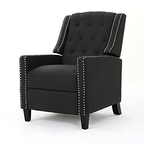 Christopher Knight Home Izidro Traditional Fabric Recliner, Dark Charcoal / Dark Brown