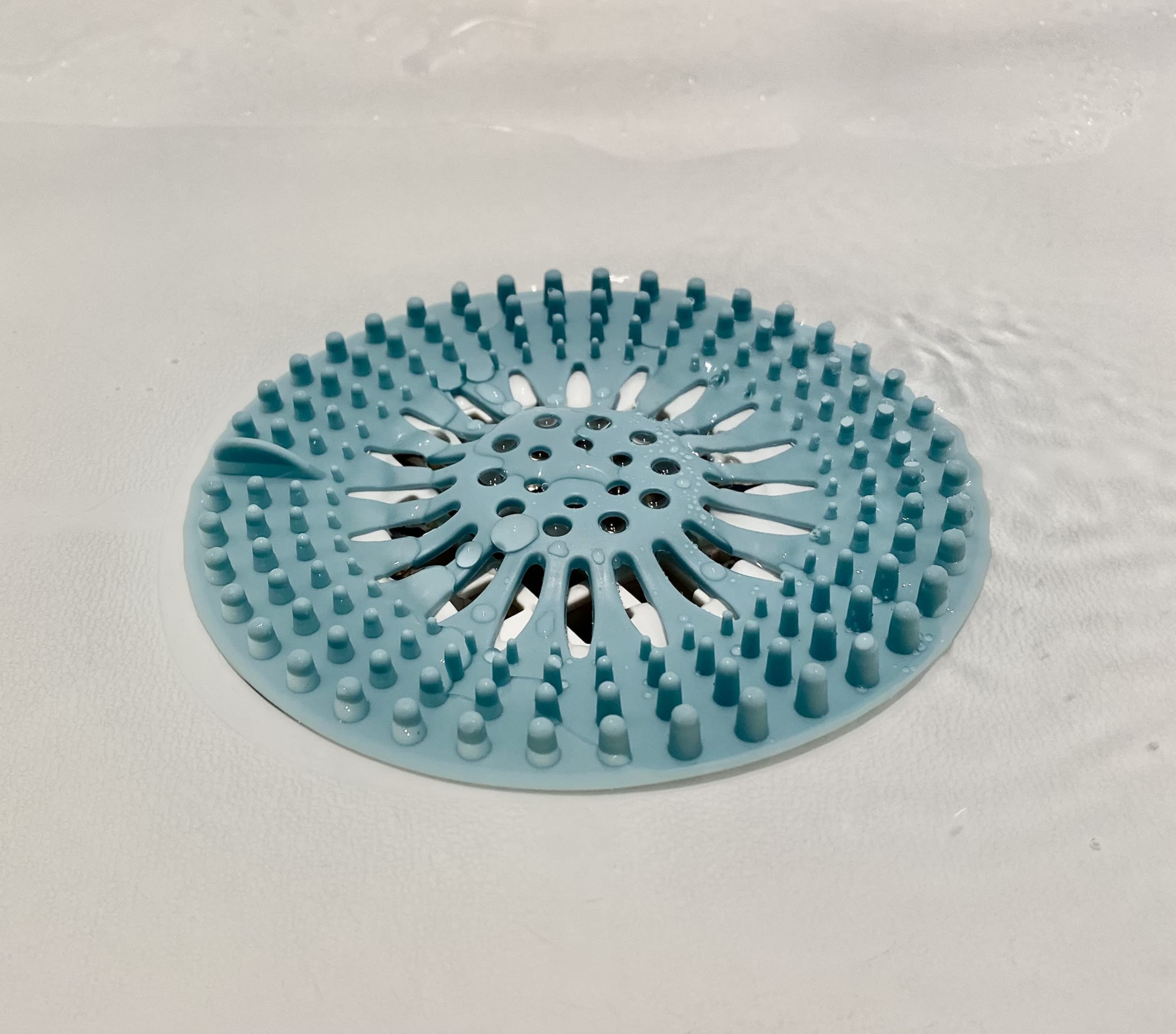 Drain Strainer Hair and Debris Catcher Set Shower and Sink Drain 4 Pack, 5.12β *5.12β *0.48β, White, Blue, Pink, Dark Gray